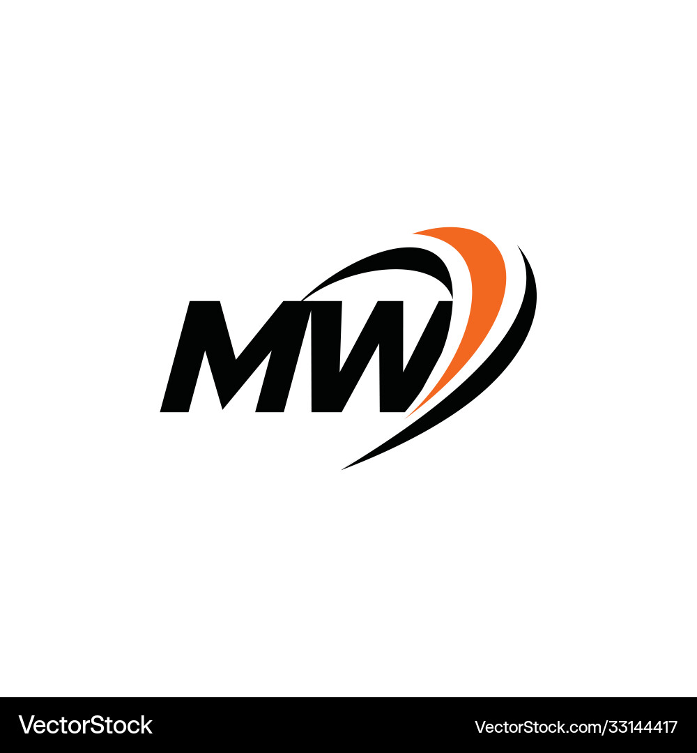 Mw monogram logo Royalty Free Vector Image - VectorStock