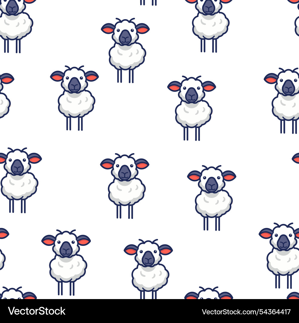 Pattern of sheep with their heads turned Vector Image