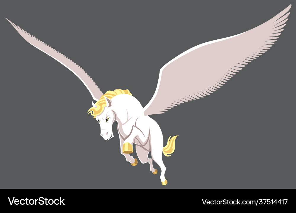 Pegasus flying isolated Royalty Free Vector Image