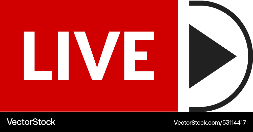 Streaming live icon design featuring a bold play Vector Image
