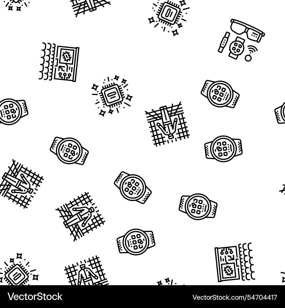 Tech Enthusiast Geek Nerd Man Seamless Pattern Vector Image