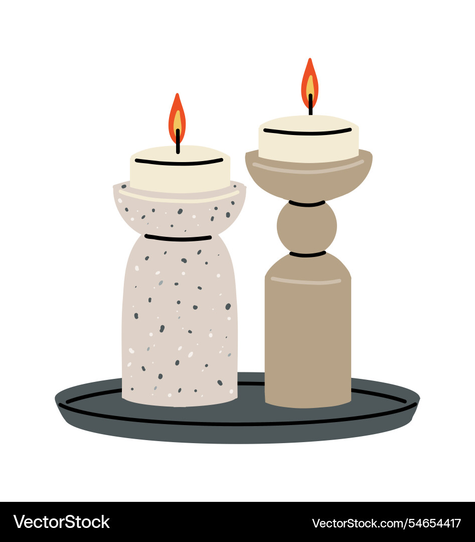 Various candle wax candle soy wax Royalty Free Vector Image