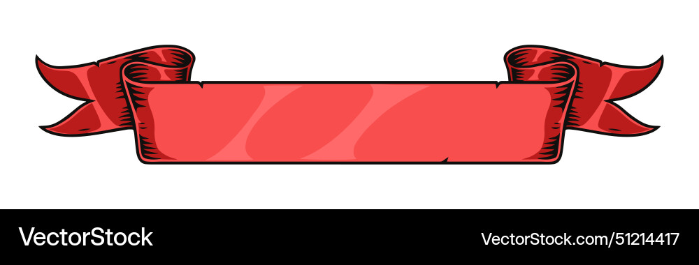 Victorian ribbon red vintage element Royalty Free Vector