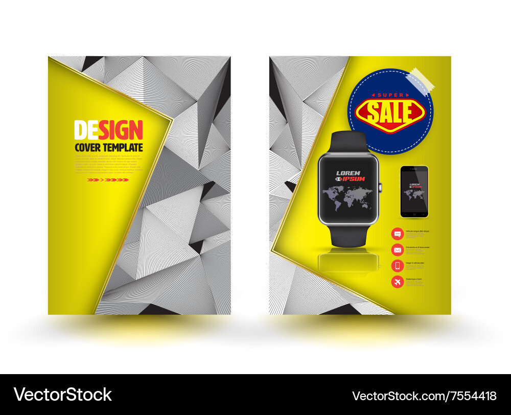 Abstract brochure template design with smart watch