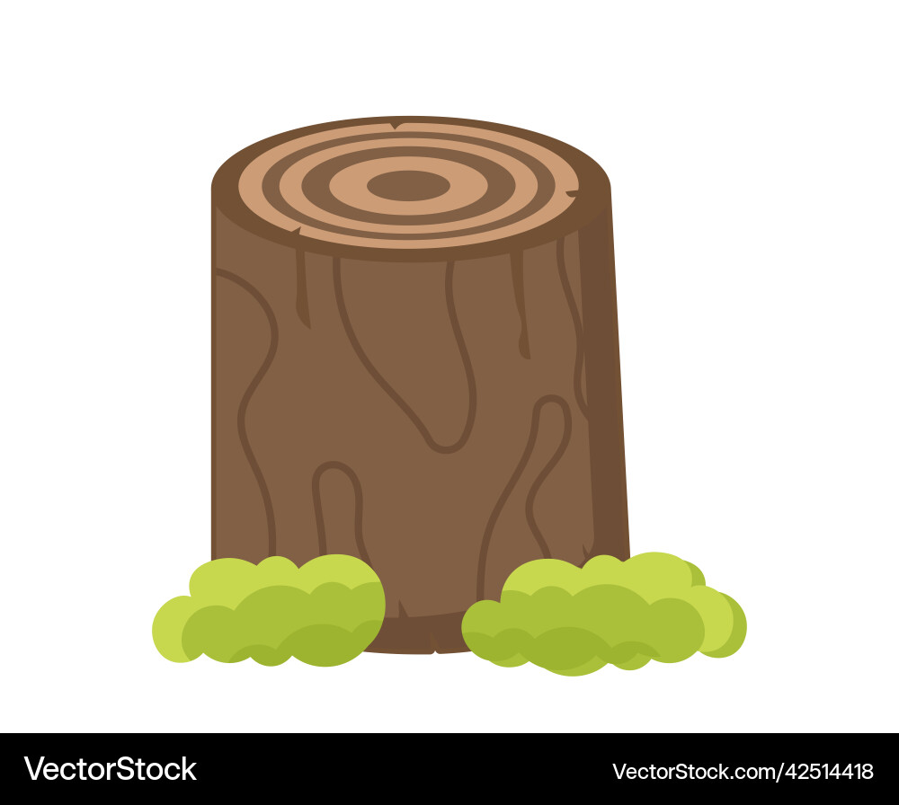 Big tree stump Royalty Free Vector Image - VectorStock