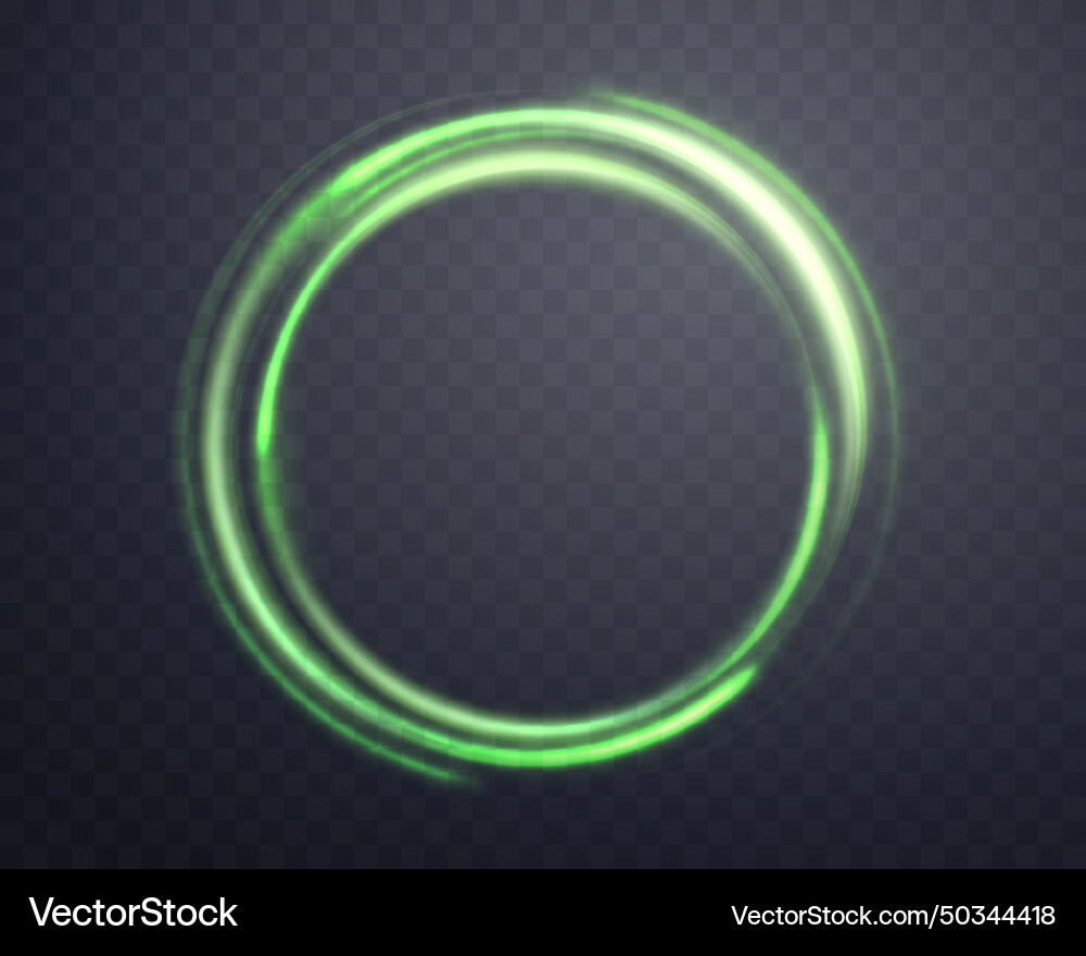 Green magic ring with glowing neon realistic Vector Image