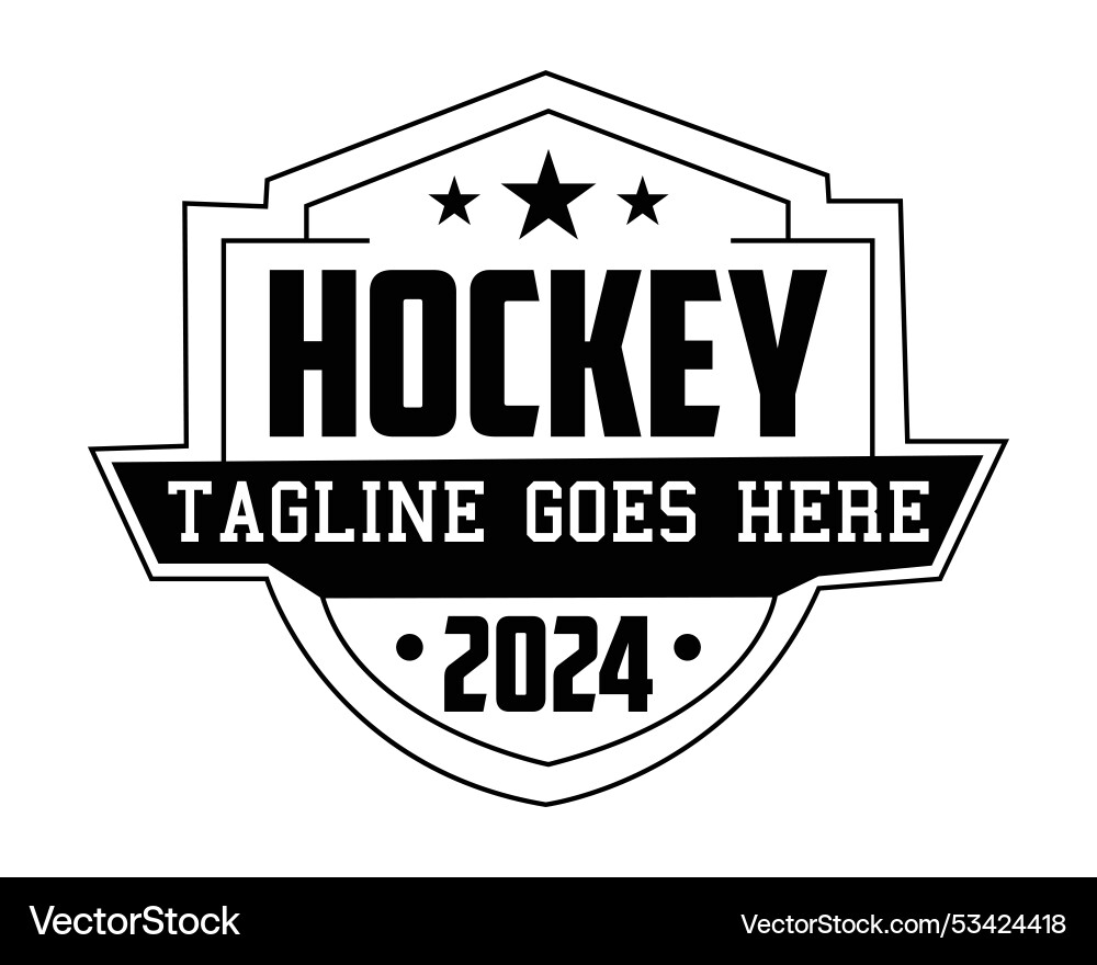 Hockey tagline goes here 2024 Royalty Free Vector Image