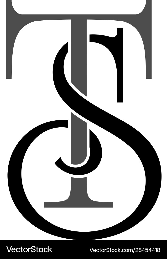 Initial letters st monogram logo Royalty Free Vector Image