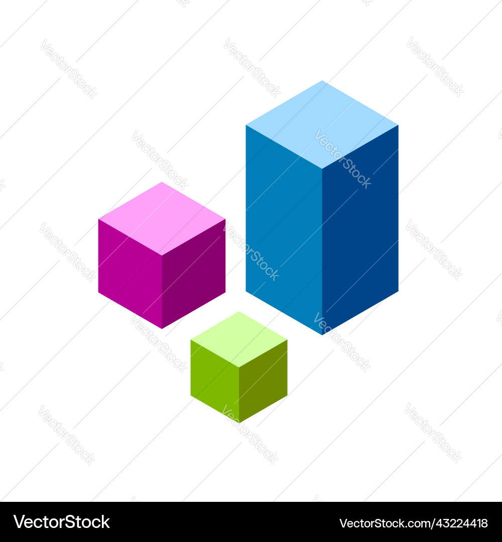 Isometric 3D Cube Boxes Royalty Free Vector Image