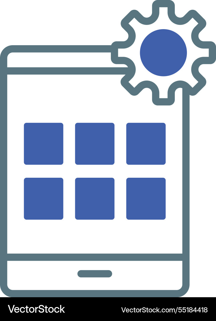 Smart tablet settings icon Royalty Free Vector Image