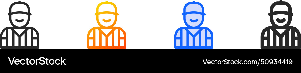 Baseball iconthin linear gradient blue stroke Vector Image