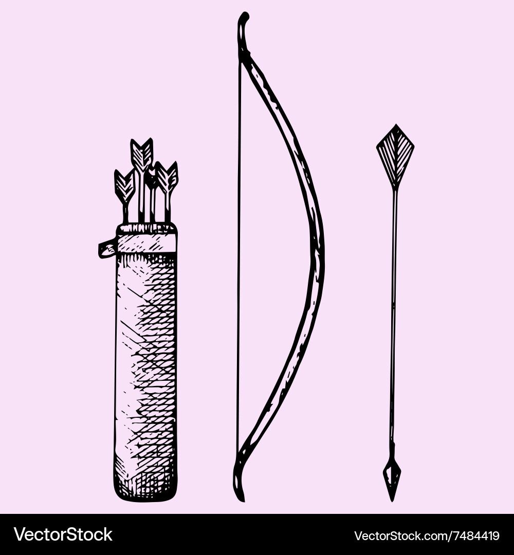 Bow arrow Royalty Free Vector Image - VectorStock