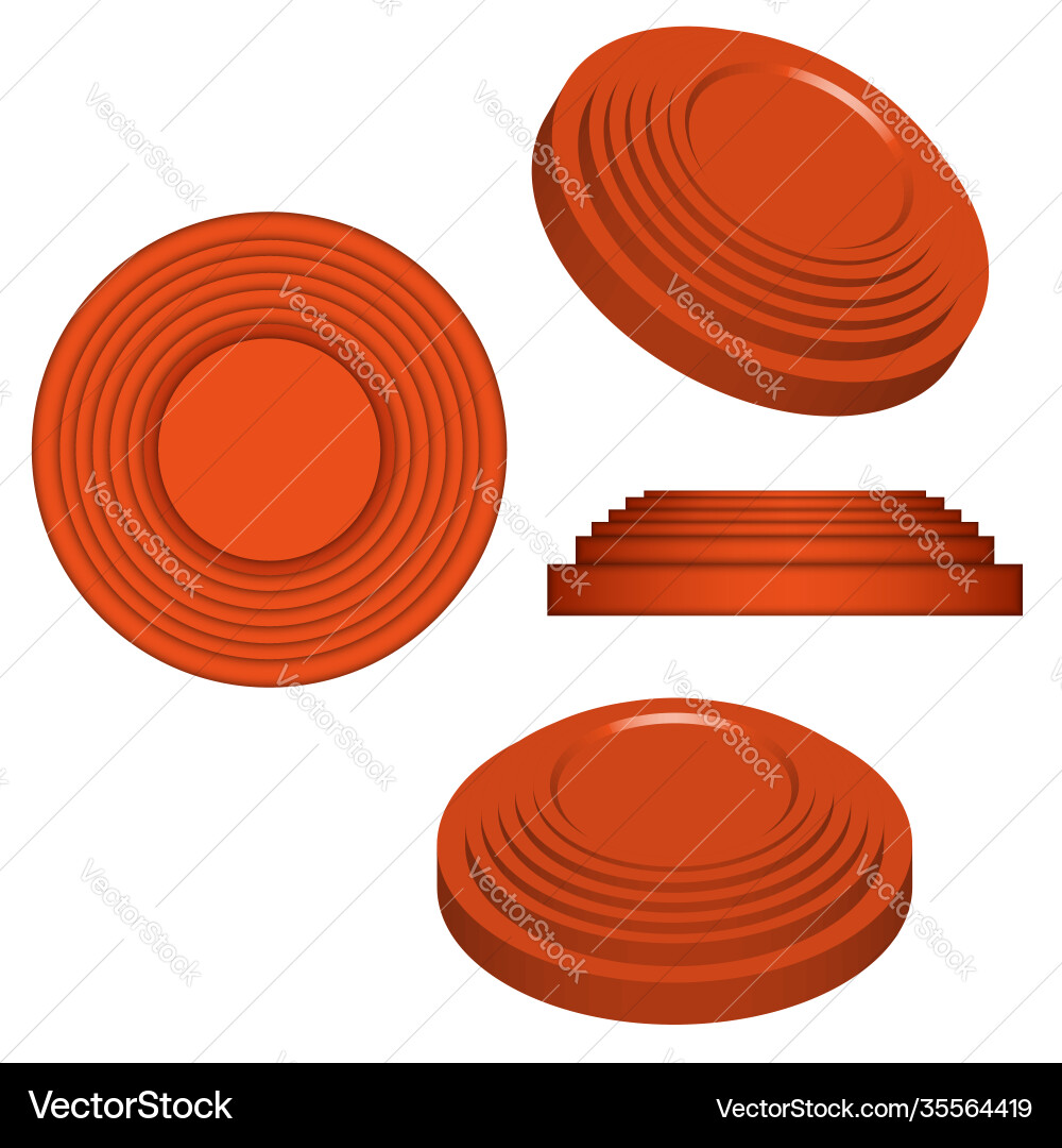 Clay targets isolated on white orange plates Vector Image