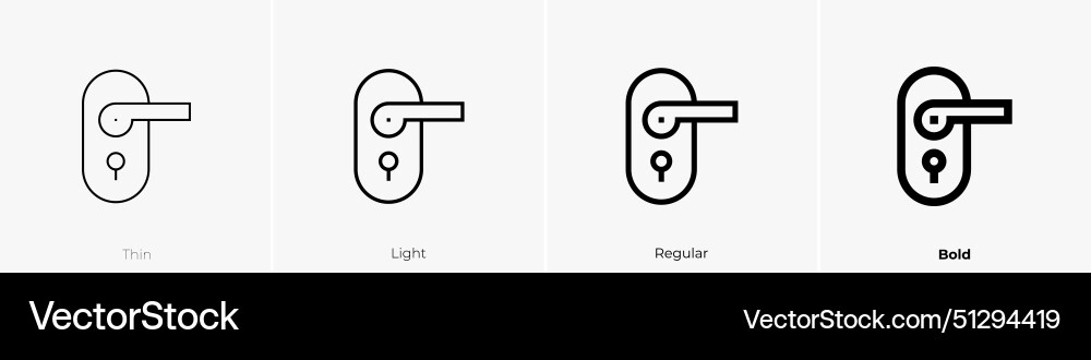 Door lock icon thin light regular and bold style Vector Image