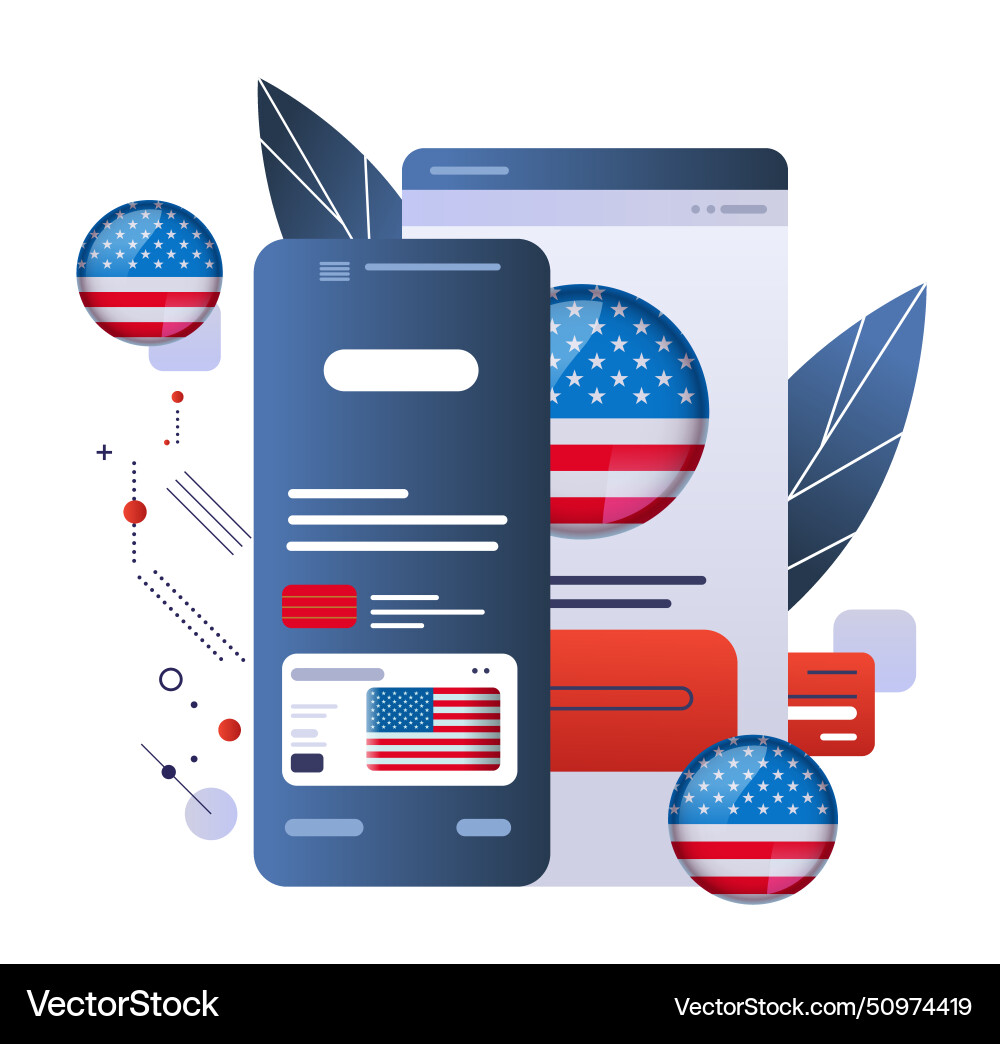 Election day concept online voting application Vector Image