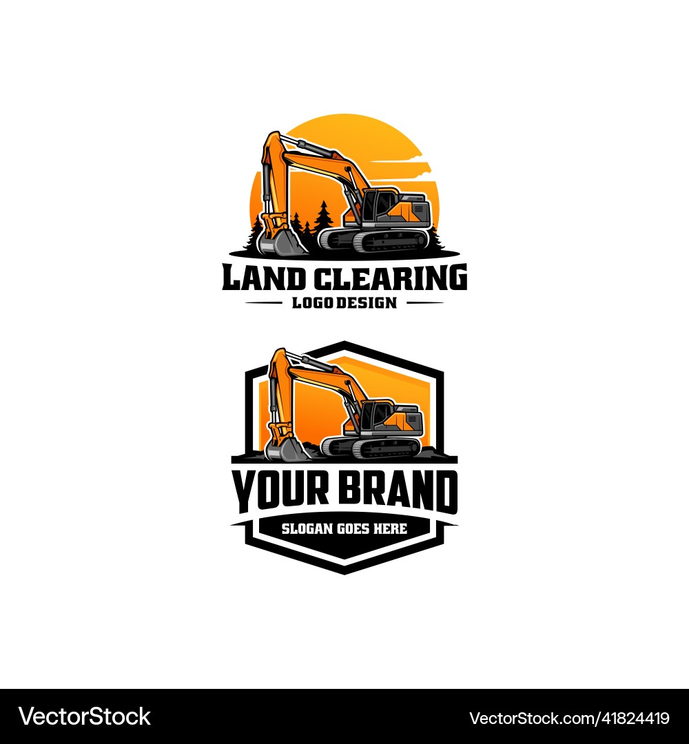Excavator - construction logo Royalty Free Vector Image