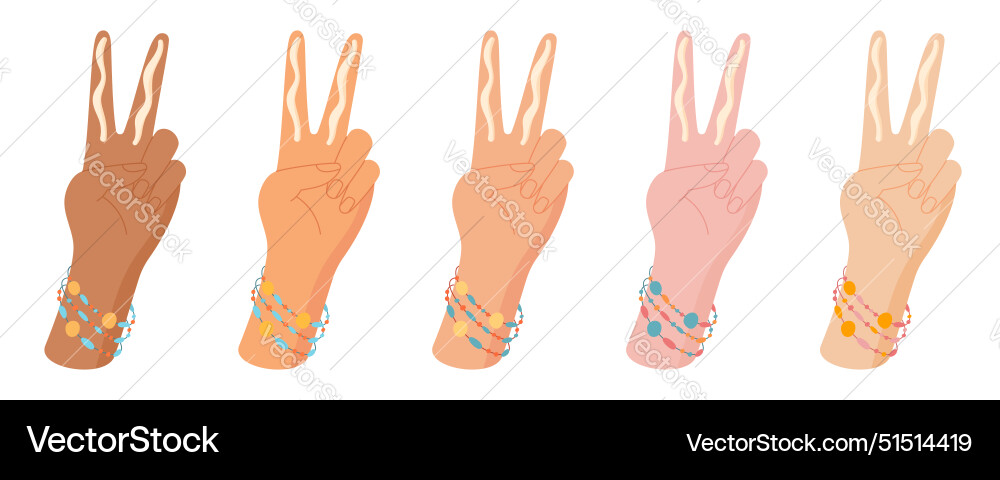 Flat hands with two finger rule collection Vector Image