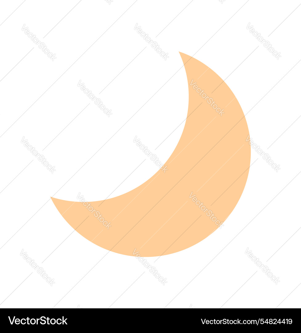 Flat simple moon icon design Royalty Free Vector Image
