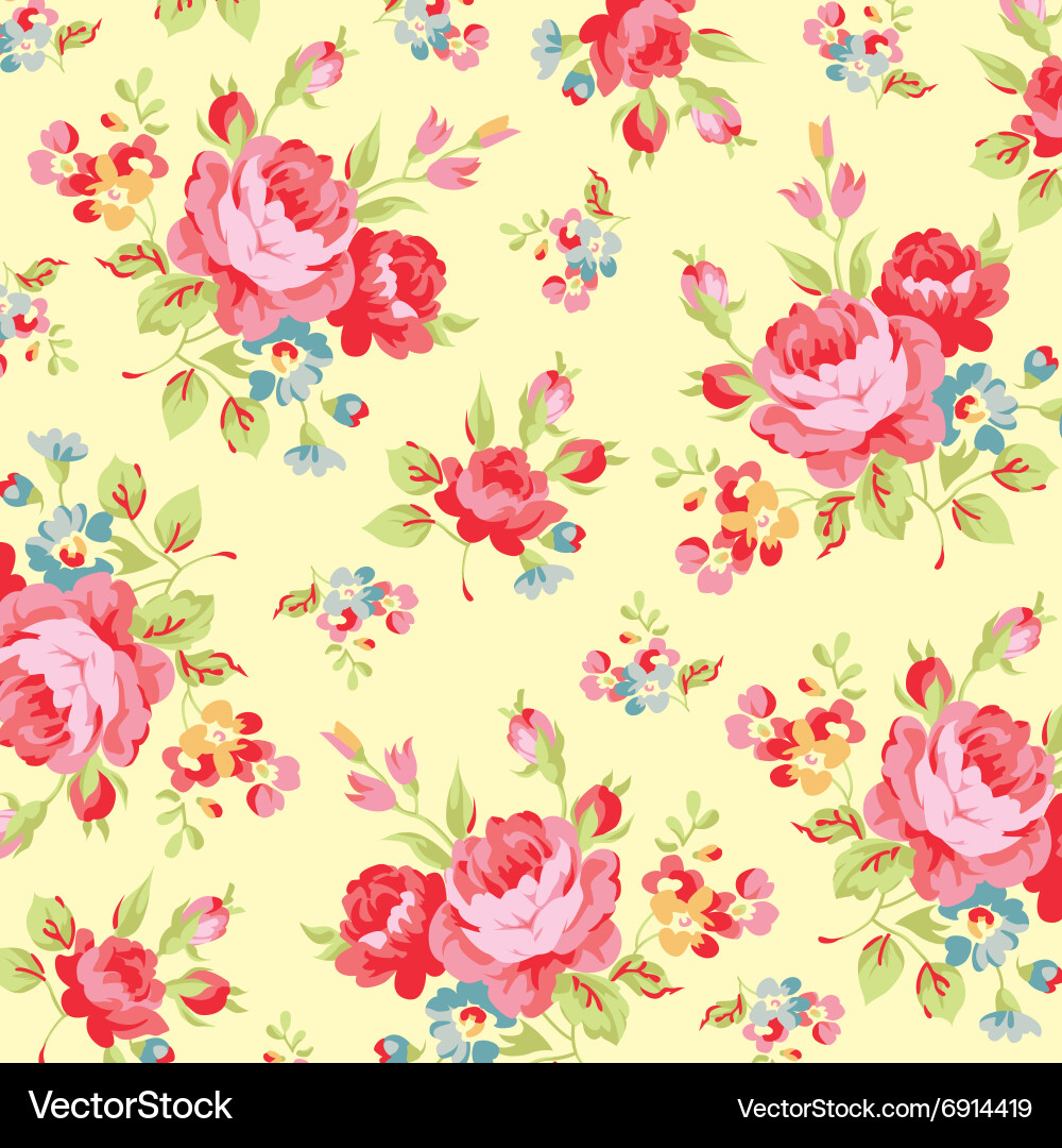 Floral pattern with pink rose Royalty Free Vector Image