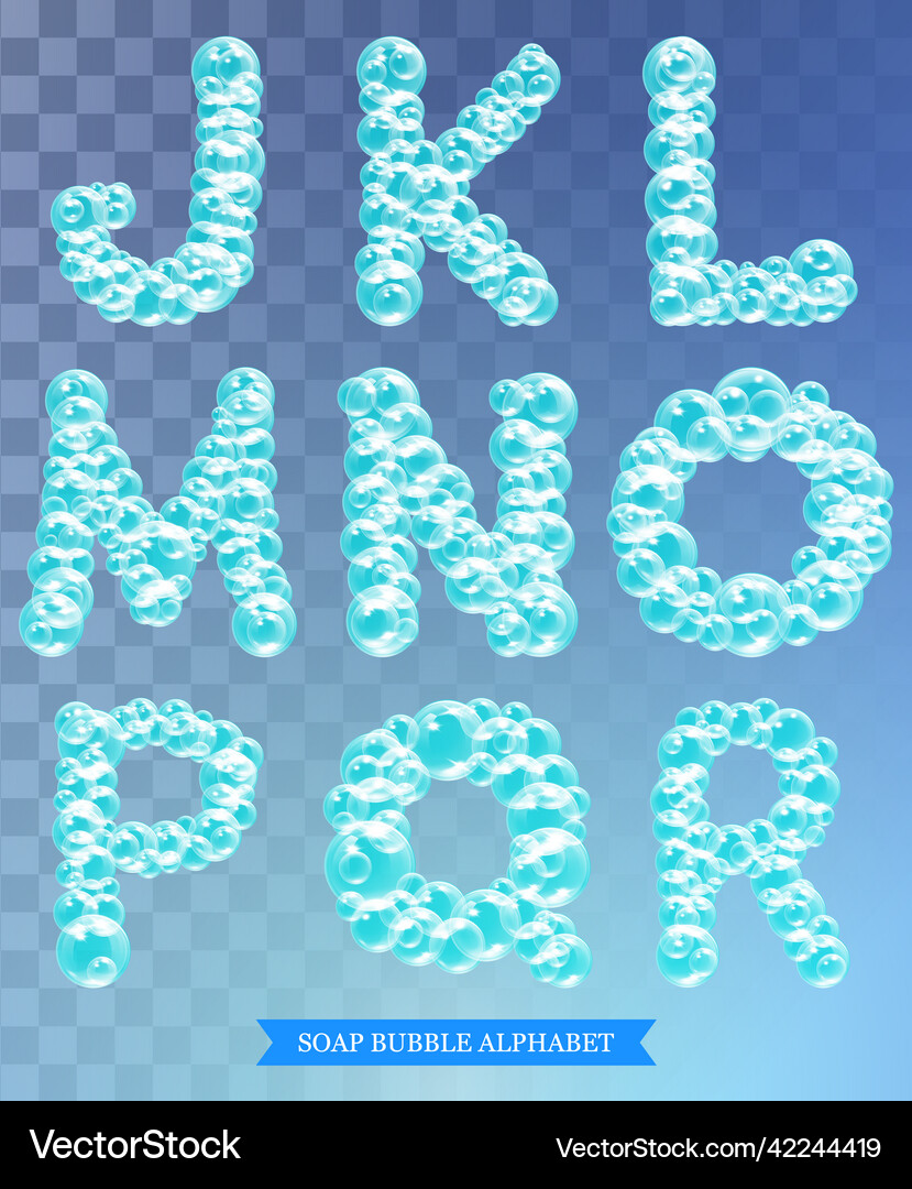 Font of soap bubbles Royalty Free Vector Image