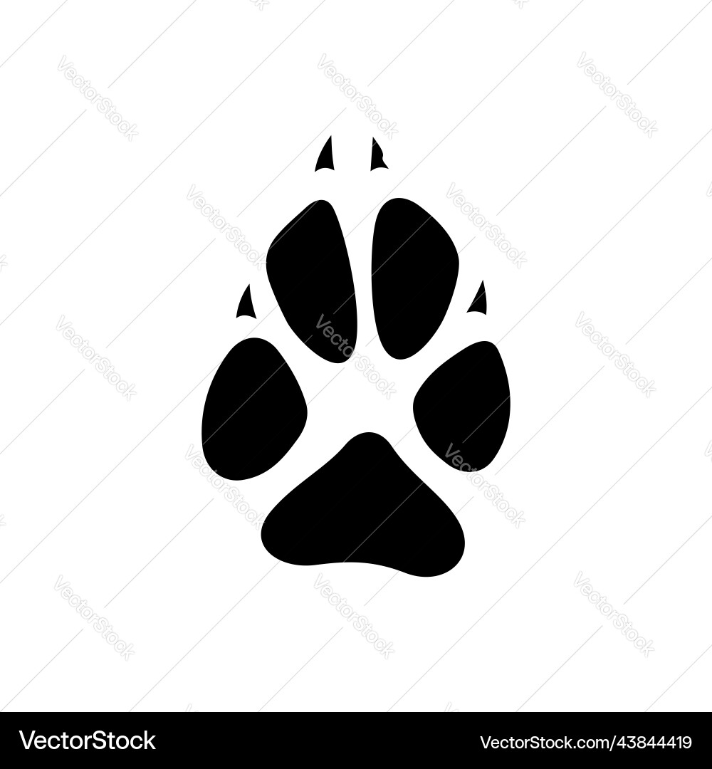 Fox tracks or footprints isolated black silhouette