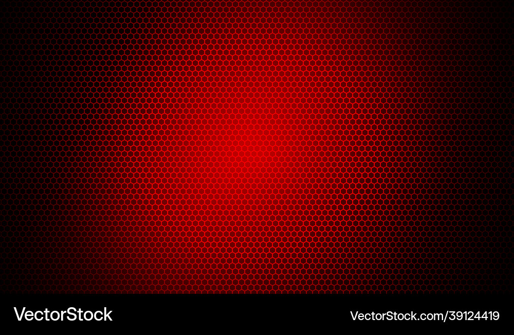 Glowing red light on carbon fiber background Vector Image