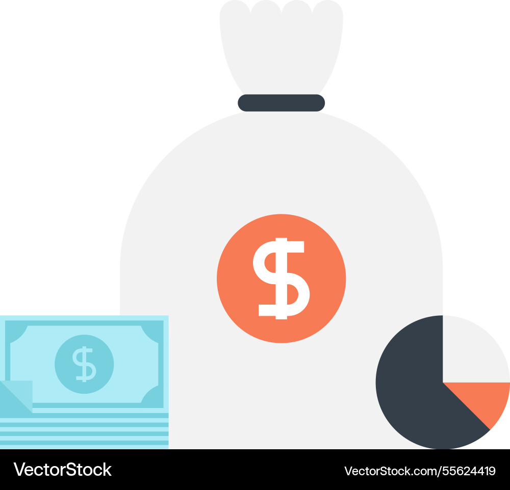 Investment model flat web icon concept Royalty Free Vector