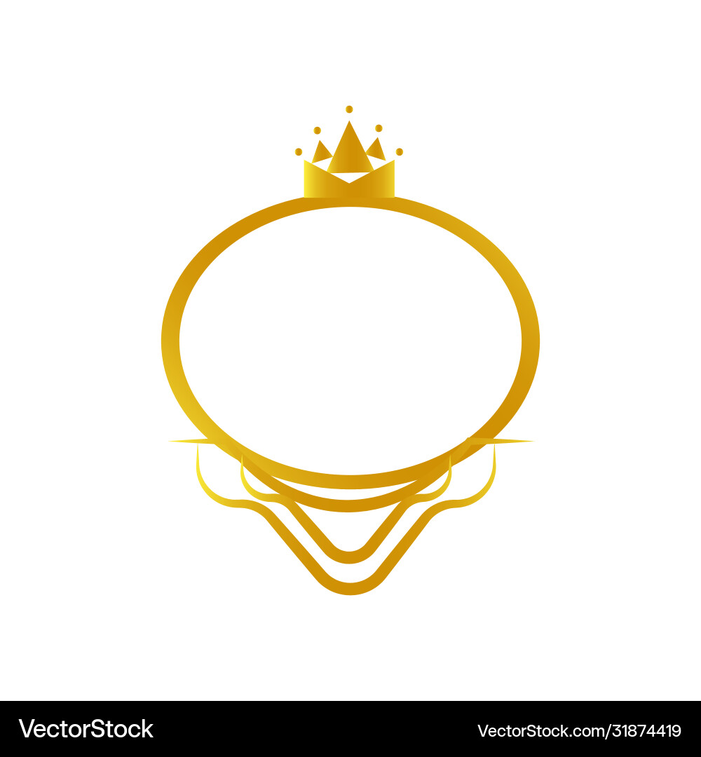 Oval gold frame ornament design template isolated Vector Image