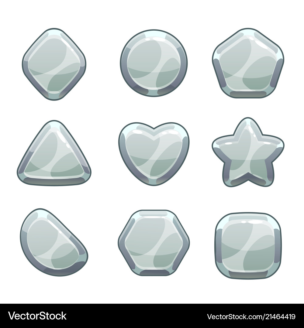 Silver shapes set Royalty Free Vector Image - VectorStock
