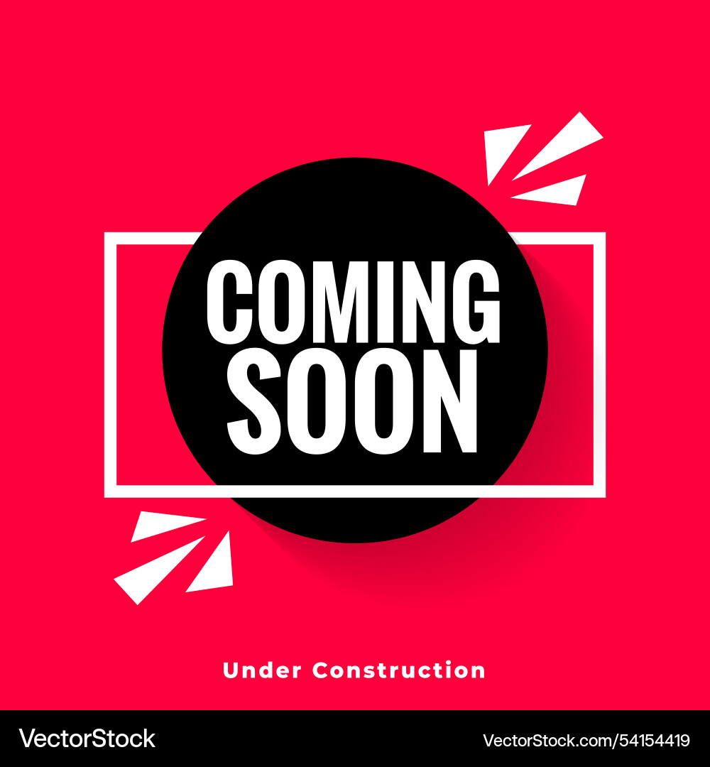 Stylish coming soon red background in modern style