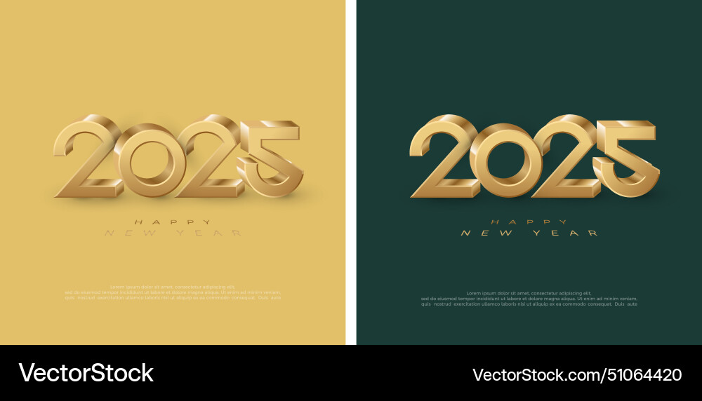 3d realistic number 2025 for happy new year Vector Image