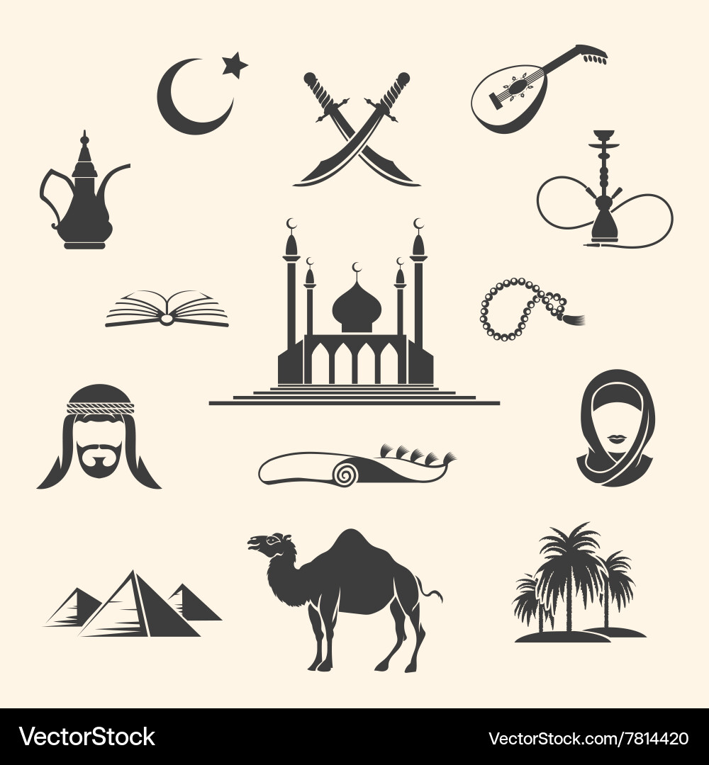 Arabian Icon Set - Middle East Themes Royalty Free Vector
