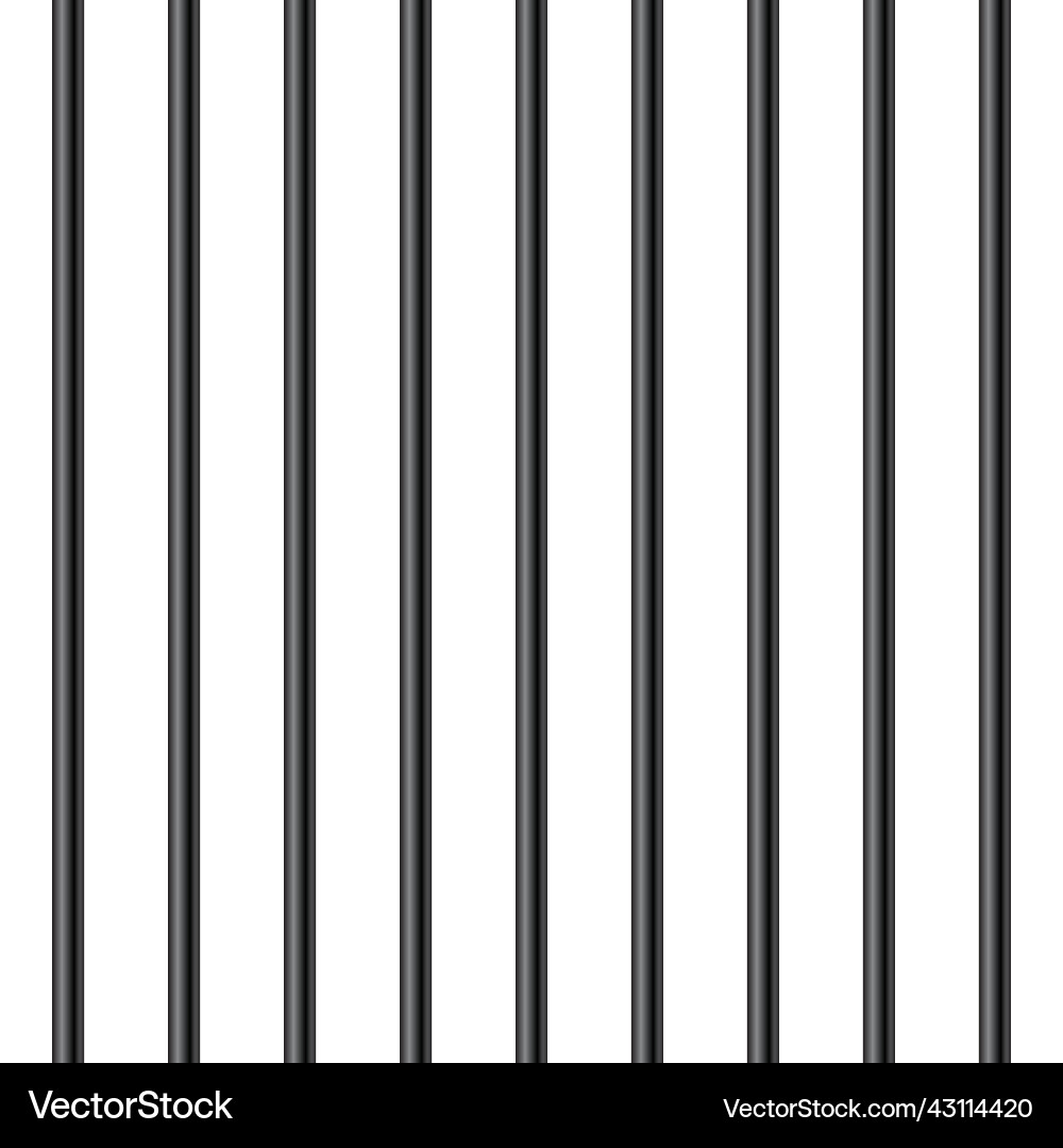 Black realistic metal prison bars isolated Vector Image