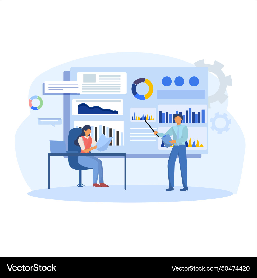 Business concept flat design Royalty Free Vector Image