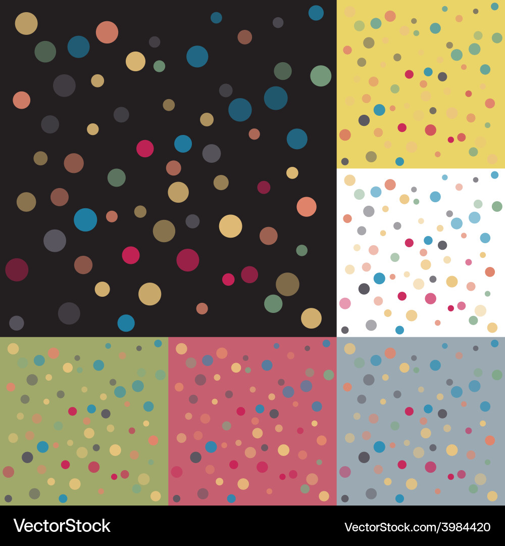 Colorful Polka Dot Backgrounds Set Royalty Free Vector Image