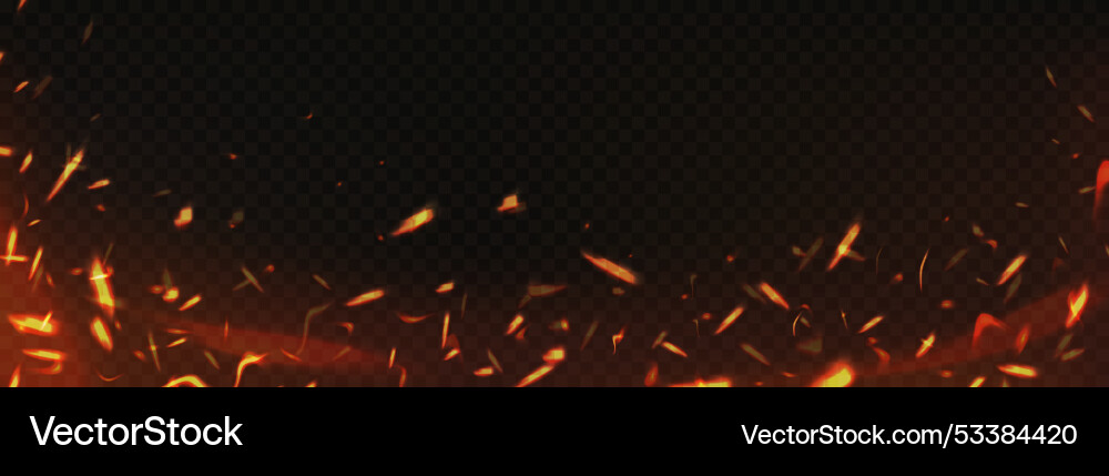 Fire sparks background burning glowing particles Vector Image