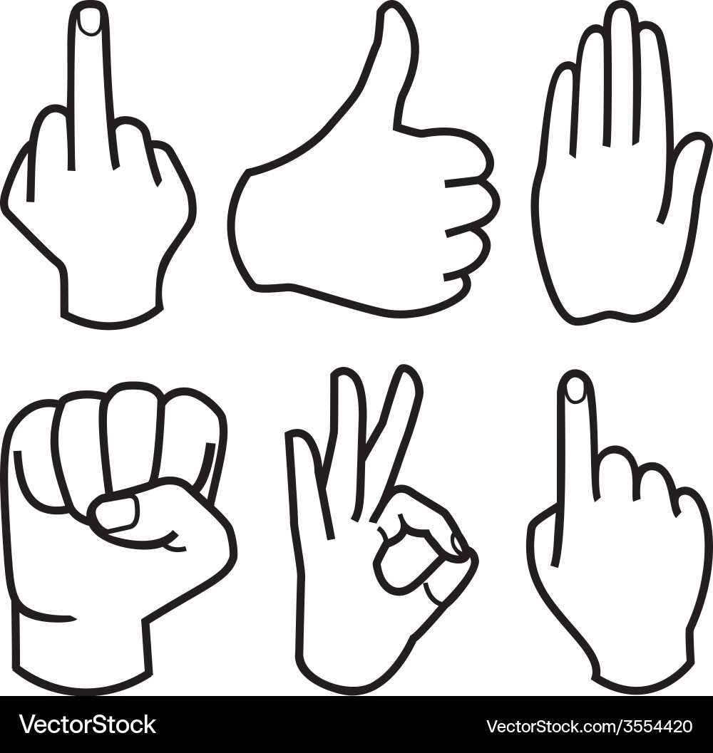 Human hand collection different hands gestures Vector Image