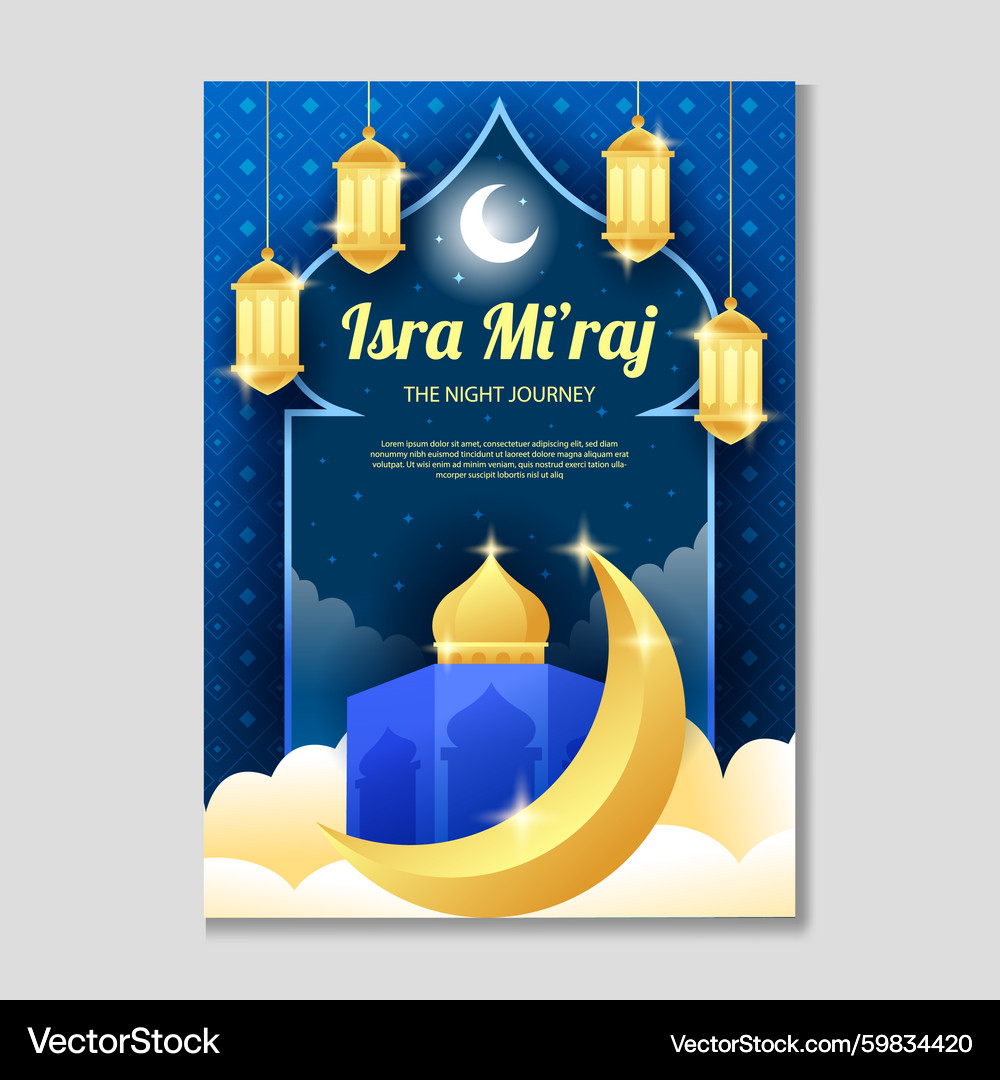 Isra Miraj Poster Template – Royalty-Free Vector | VectorStock