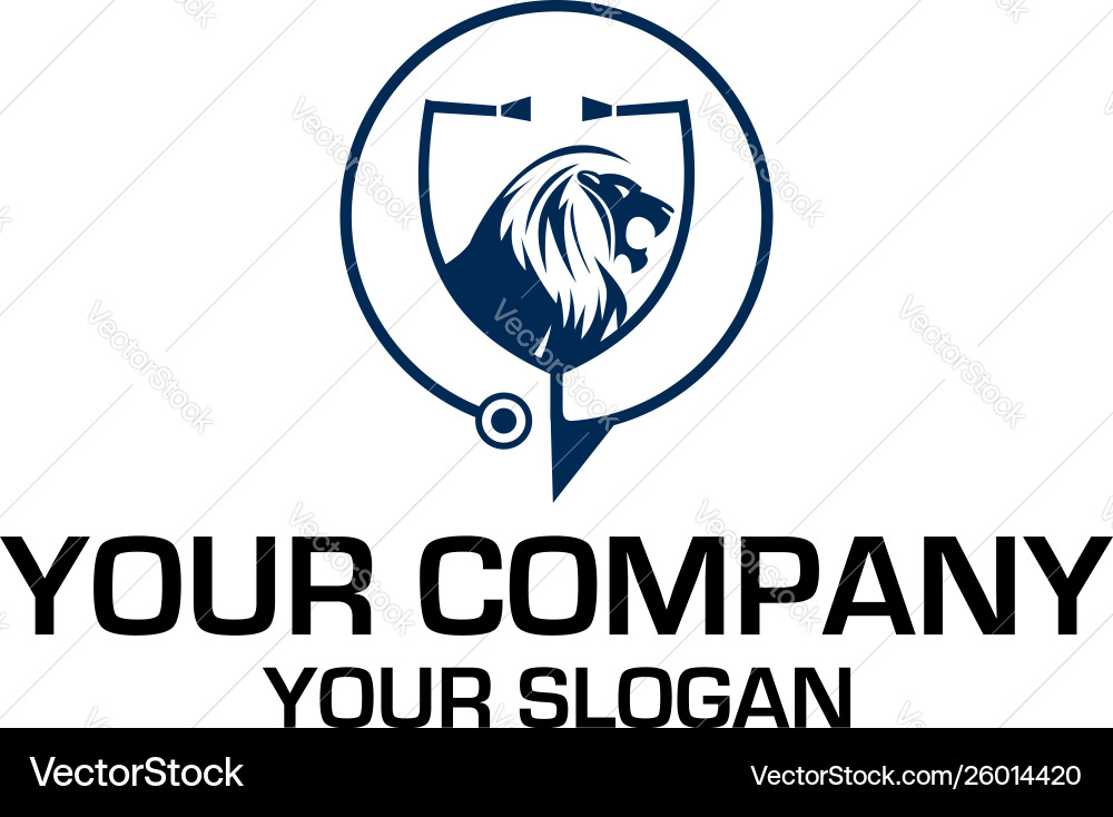 Leo medical logo design Royalty Free Vector Image