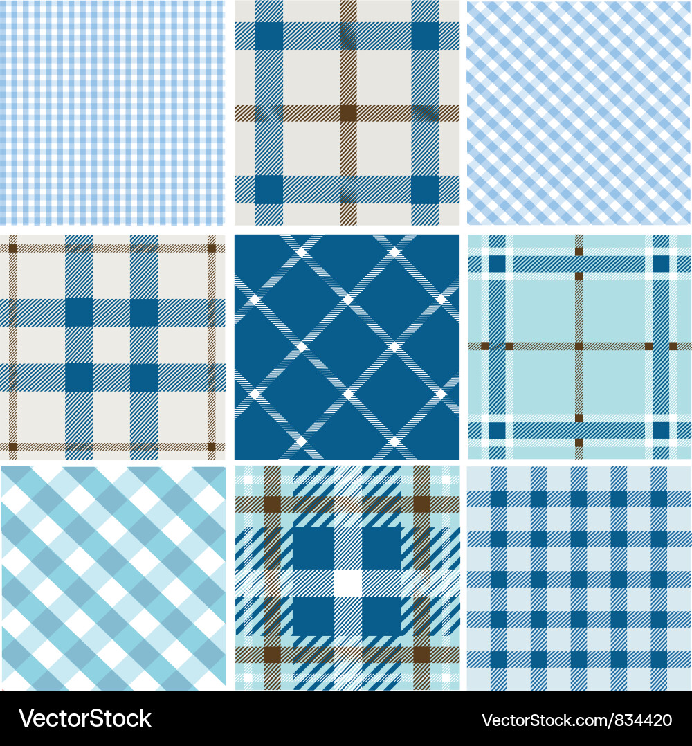Set of plaid patterns Royalty Free Vector Image