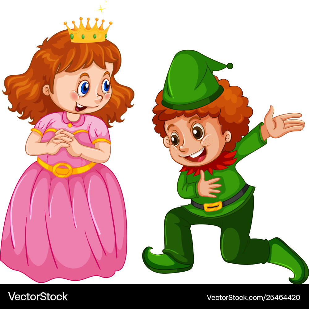 Set prince and princess custome Royalty Free Vector Image