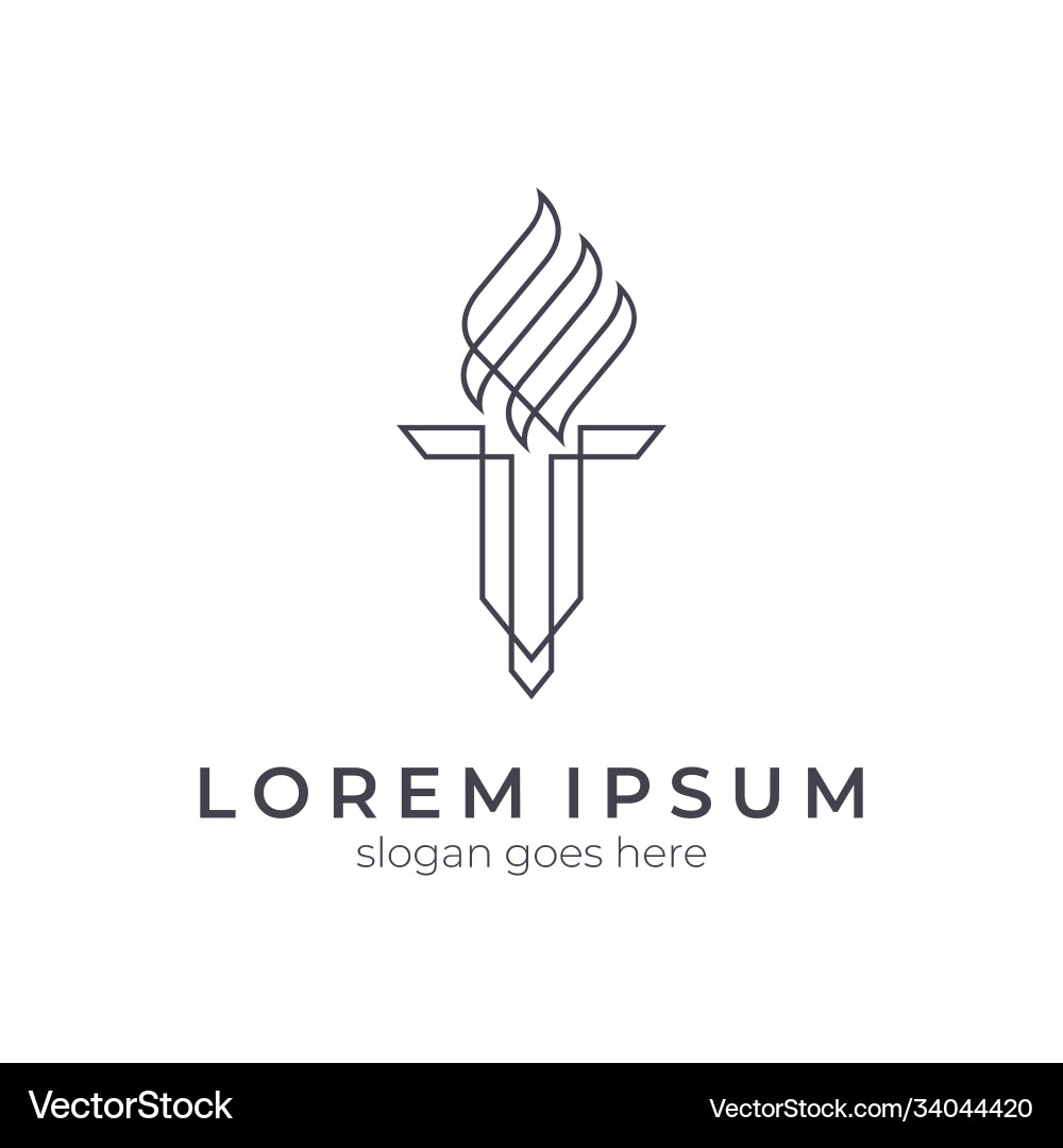 Simple torch logo template Royalty Free Vector Image