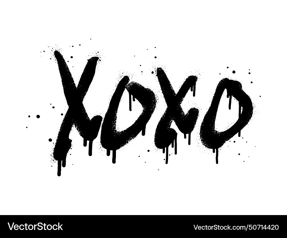 Spray painted graffiti xoxo word Royalty Free Vector Image