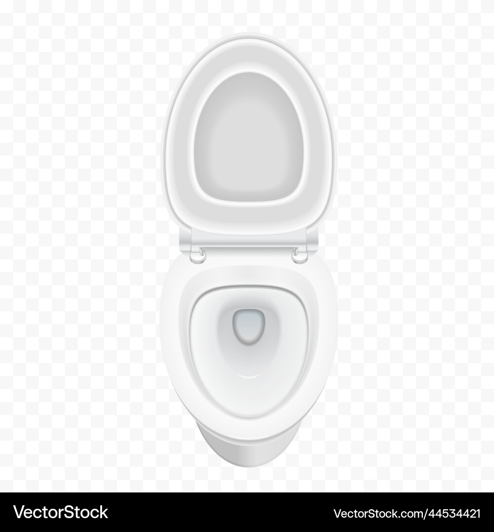 3d realistic toilet bowl top view Royalty Free Vector Image