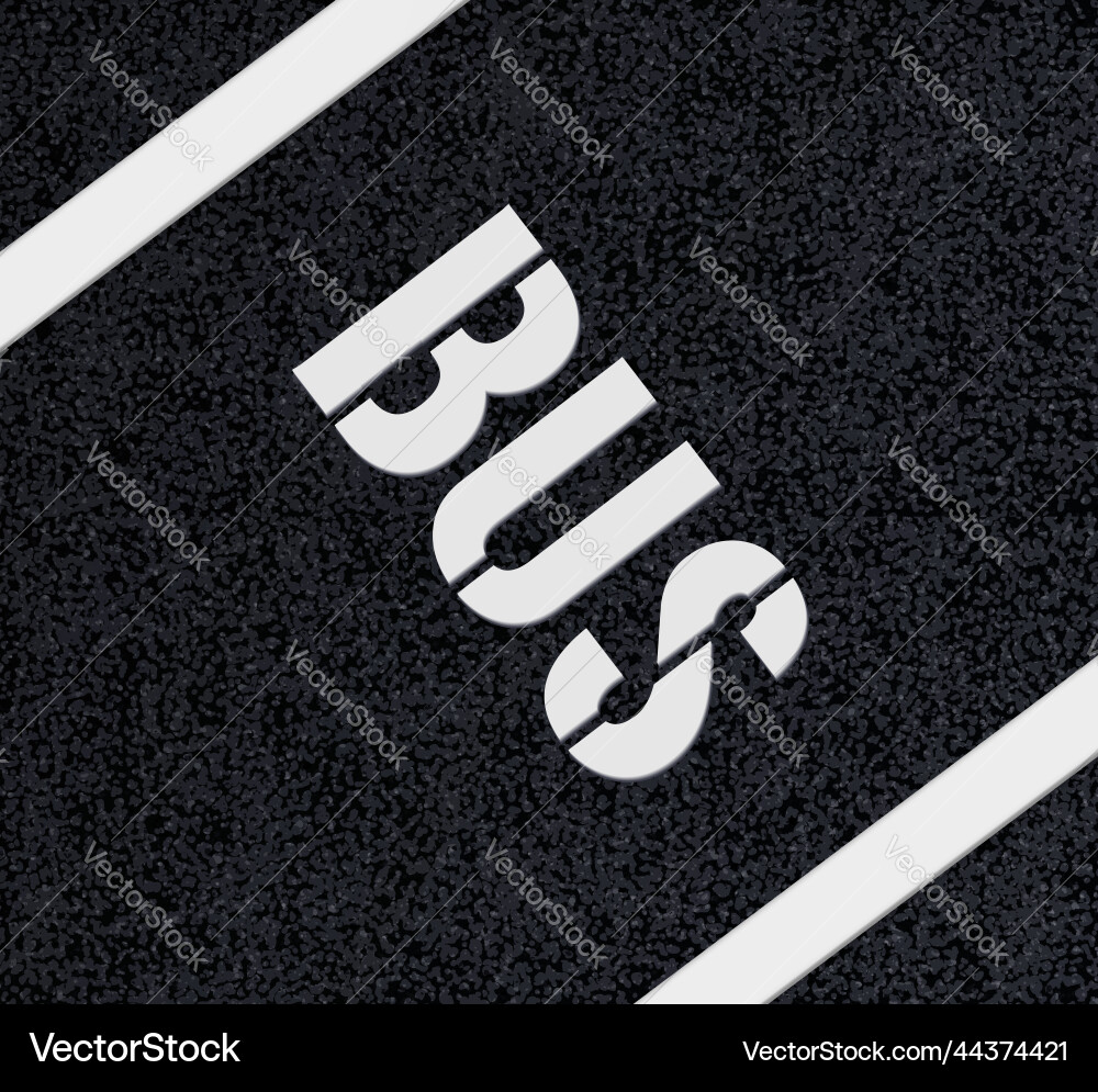 Bus line asphalt road background texture top view Vector Image