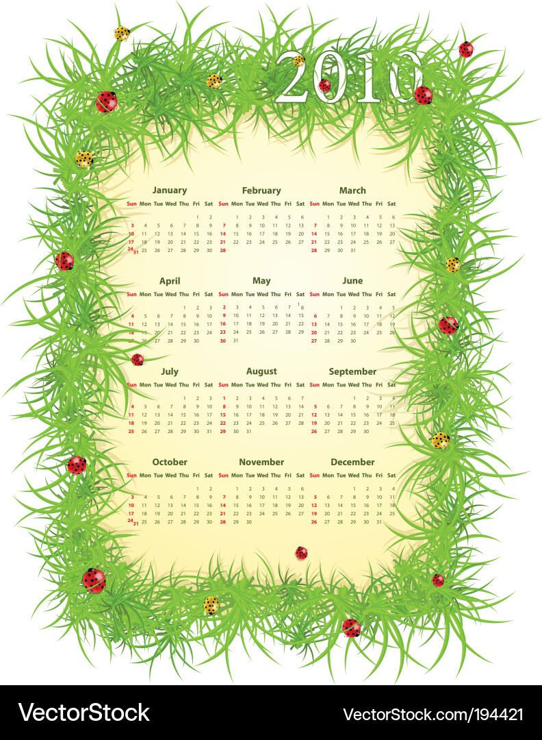 Calendar template Royalty Free Vector Image - VectorStock