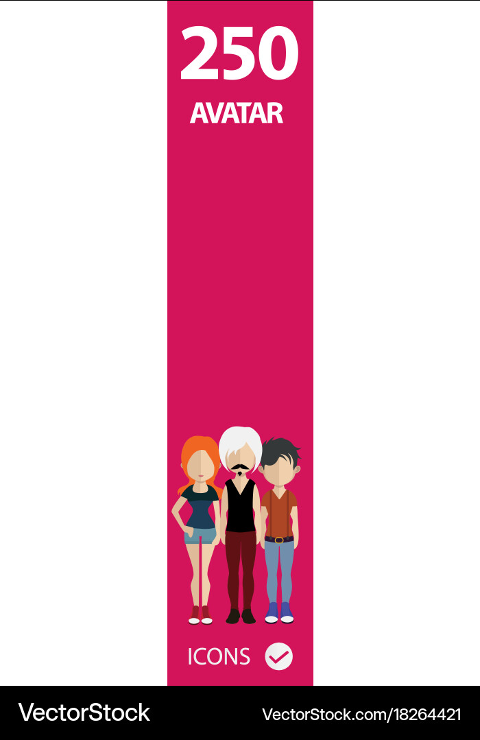 Diverse People Avatars - Full Body Royalty Free Vector Image