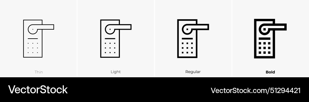 Door lock icon thin light regular and bold style Vector Image