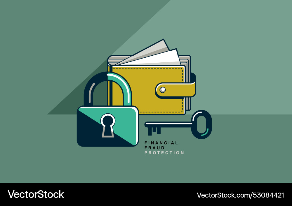 Financial fraud protection e-wallet concept Vector Image
