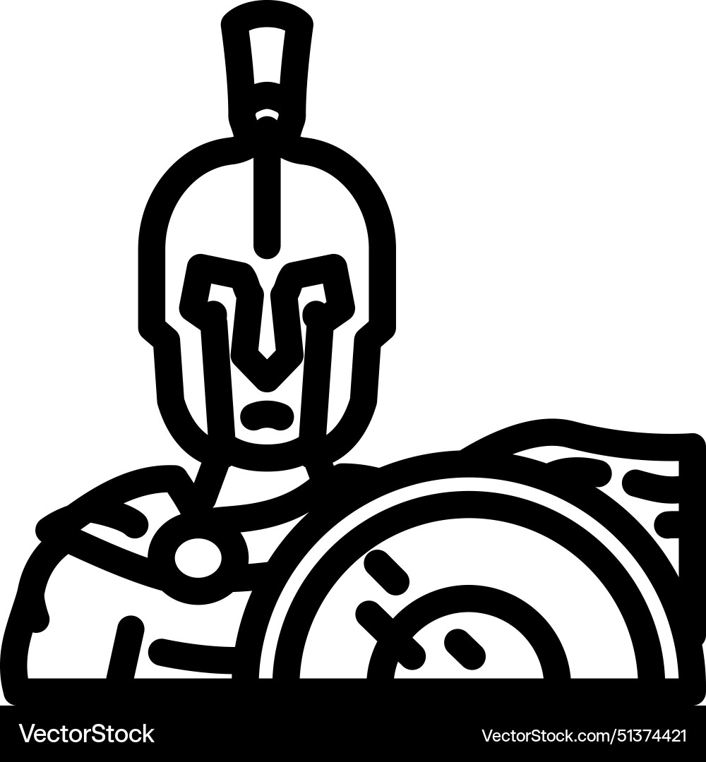 Gladiator sparta warrior line icon Royalty Free Vector Image